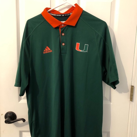 adidas | Shirts | Miami Hurricanes Adidas Polo Shirt Xl | Poshmark